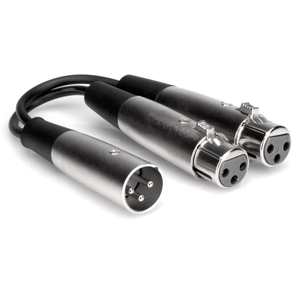 HOSA XLR Male to Dual XLR Female Audio Y-Cable - 18" YXF-101.5 Video ...