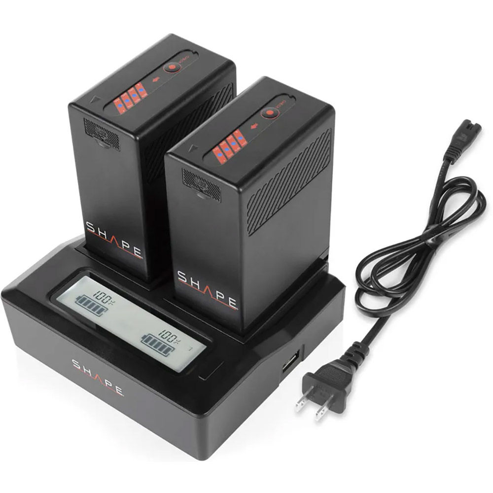 Shape WLB BP-U65 Dual Charger with Two 65Wh Lithium-Ion Batteries BPU2B ...
