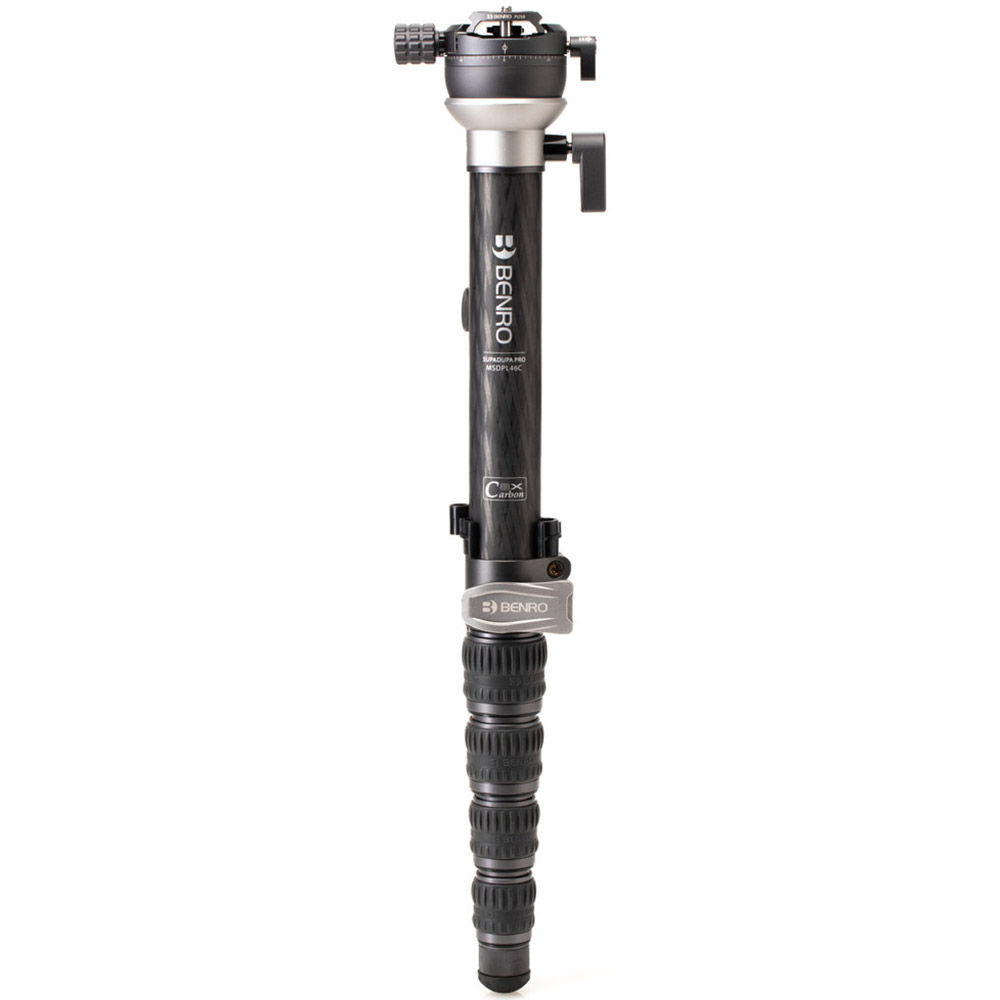 Benro MSDPL46C SupaDupa Carbon Fiber Monopod w/ Leveling Pan Head (62 ...