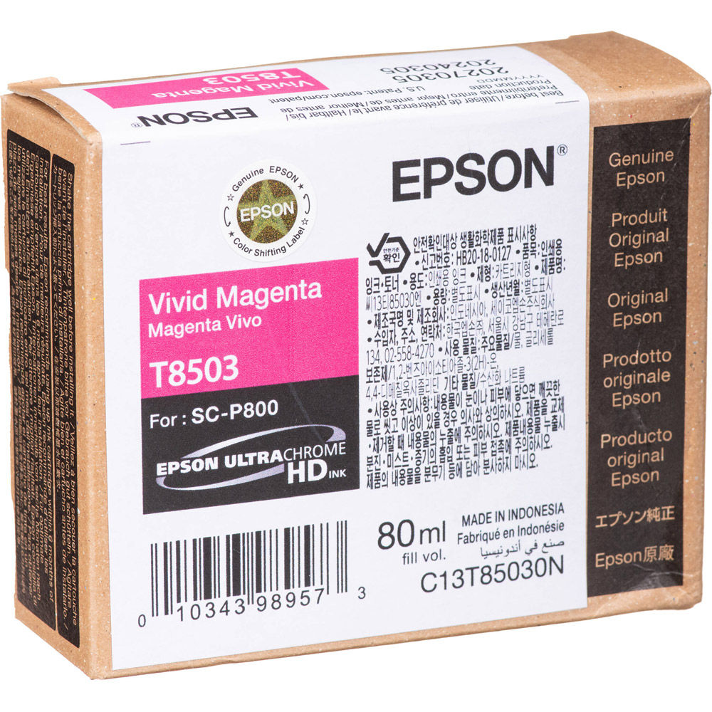 Epson T85030N UltraChrome HD Vivid Magenta Ink Cartridge for SureColor ...