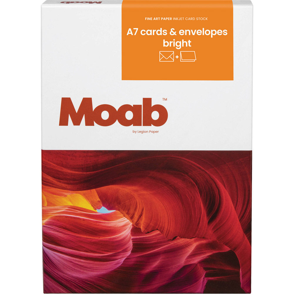 Moab Paper Co. Artist Cards - Bright White, 5 x 7" (25 Cards/Envelopes ...