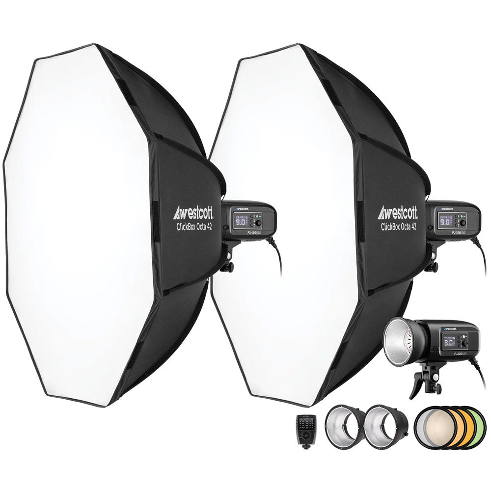 Westcott FJ400-SE 3-Light Studio Strobe Kit with FJ-X3 M Universal Wireless Trigger 4614M Self ...