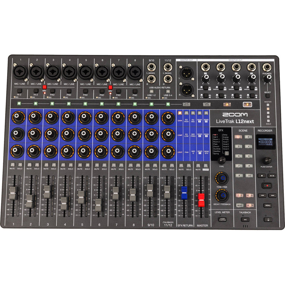 Zoom LiveTrak L12next 12-Channel Digital Mixer & Multitrack Recorder ...