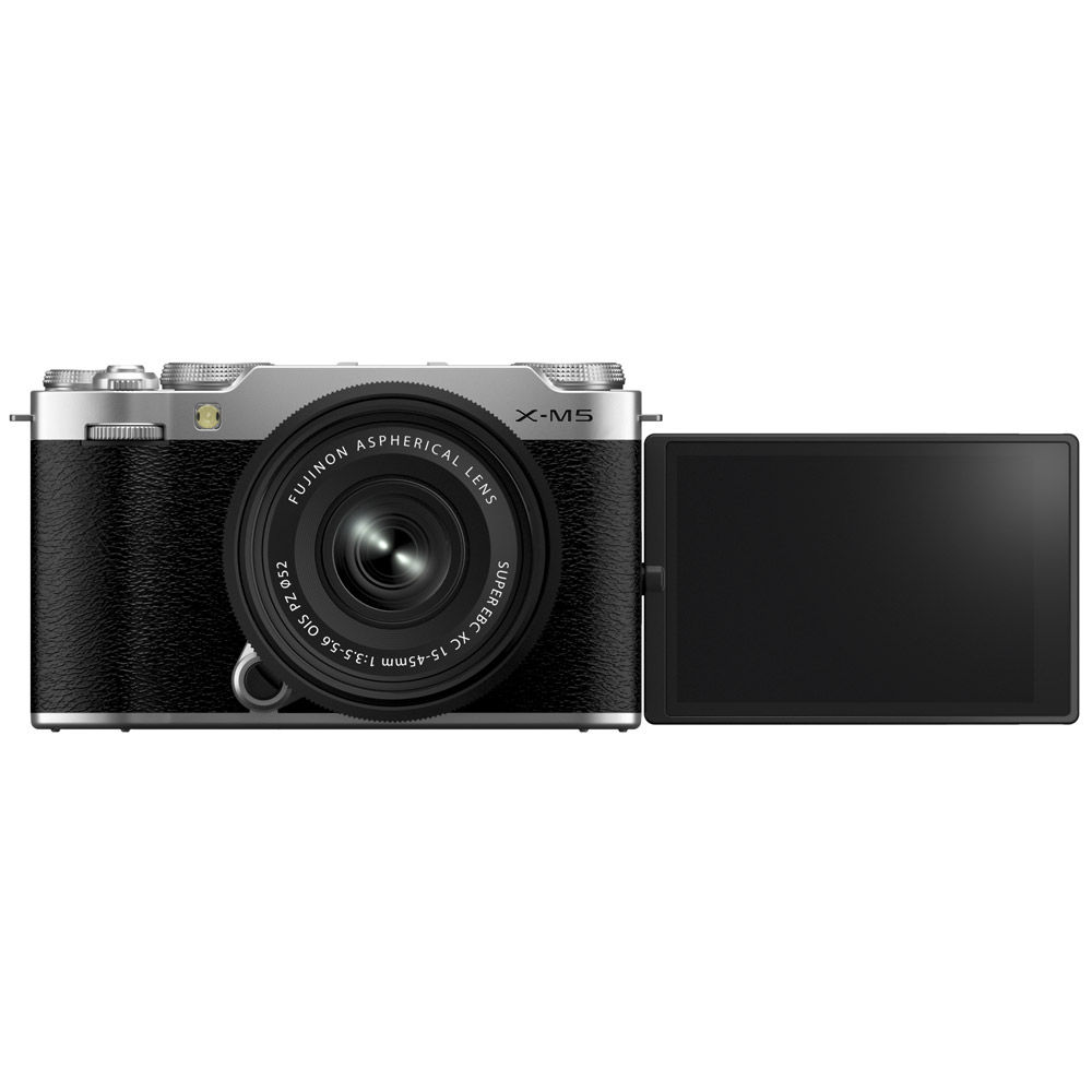 Fujifilm X-M5 Mirrorless Kit Silver w/ XC 15-45mm f/3.5-5.6 OIS PZ Lens ...